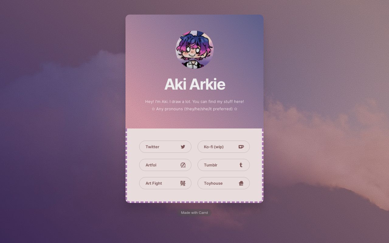 Aki Arkie's carrd